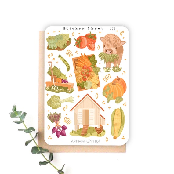 11 Pcs Sticker Sheet vegetable Garden 196 Bullet | Etsy