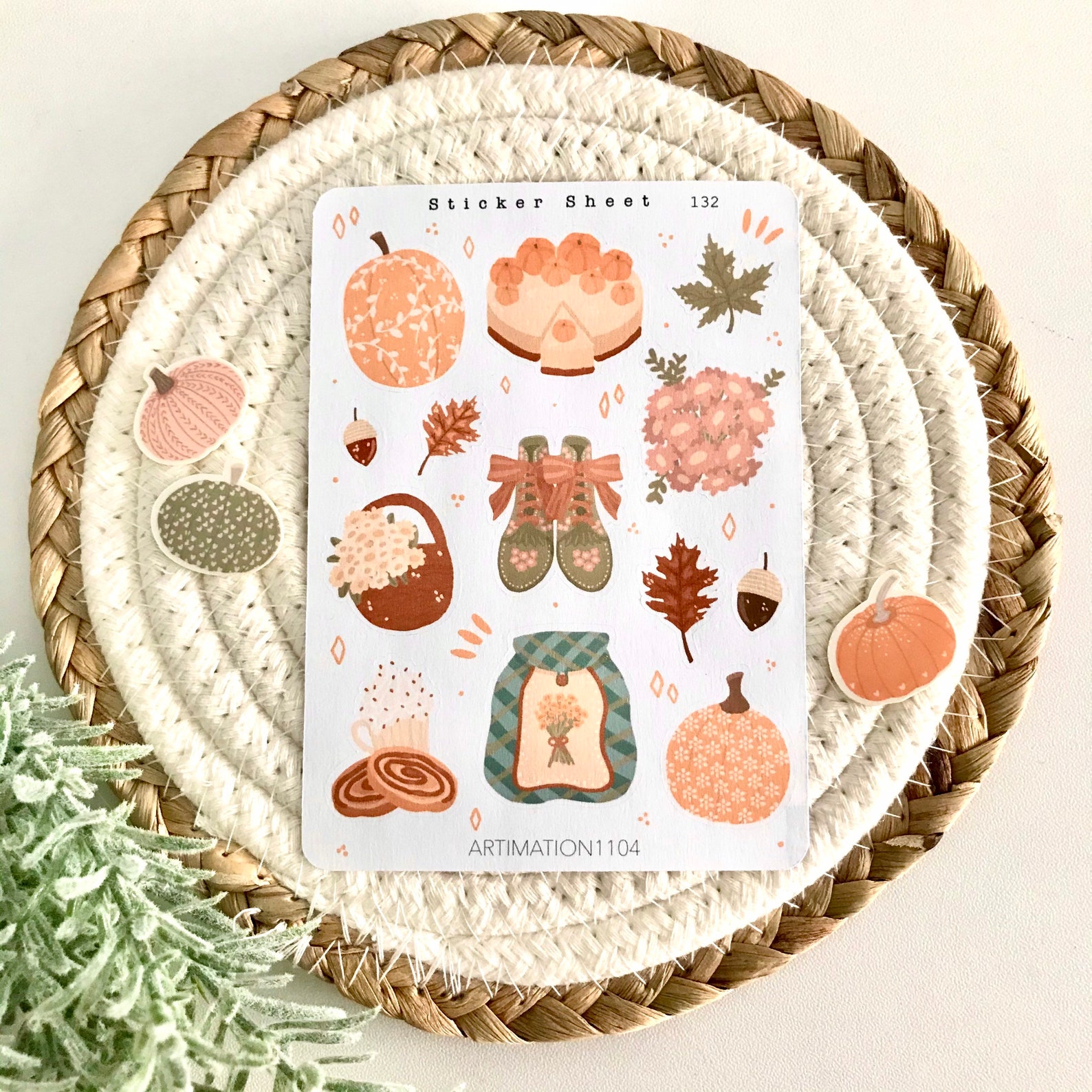 Fall Sticker Sheet BUNDLE of 8 Bullet Journal Sticker | Etsy