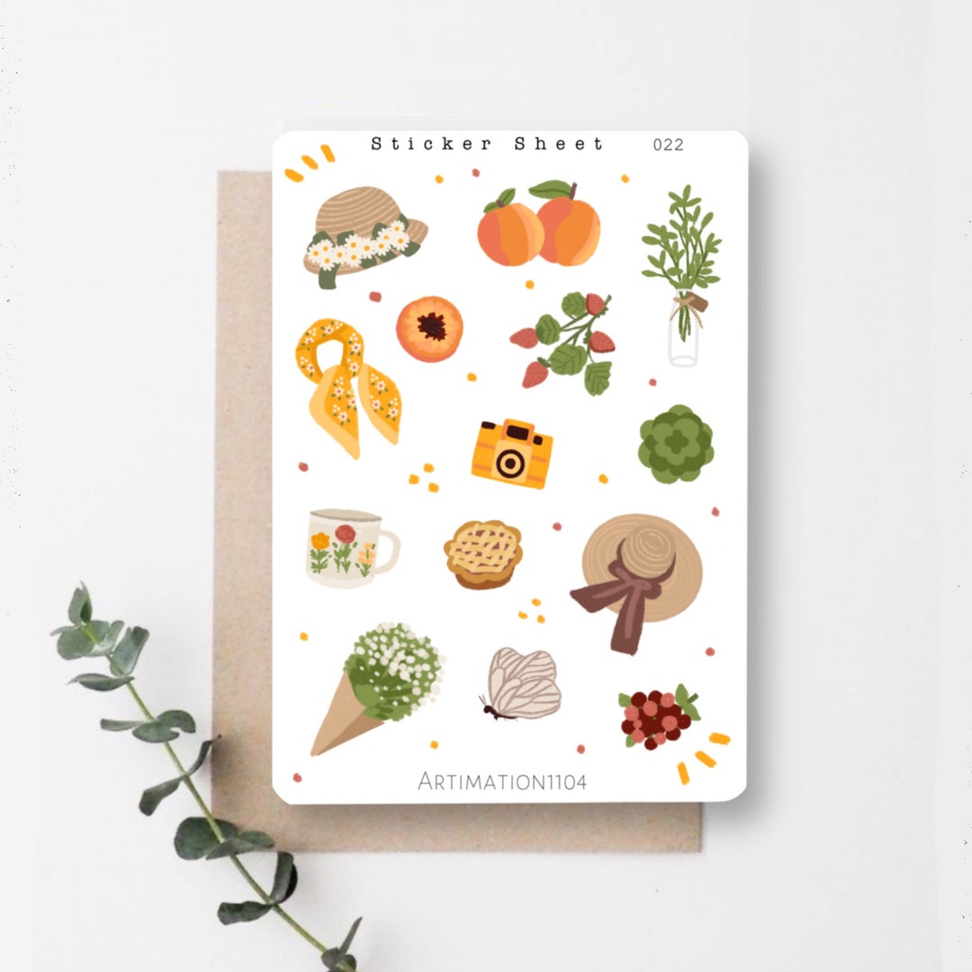 14 Pcs Sticker Sheet summer Dream 022 Bullet Journal Sticker, Scrapbook ...