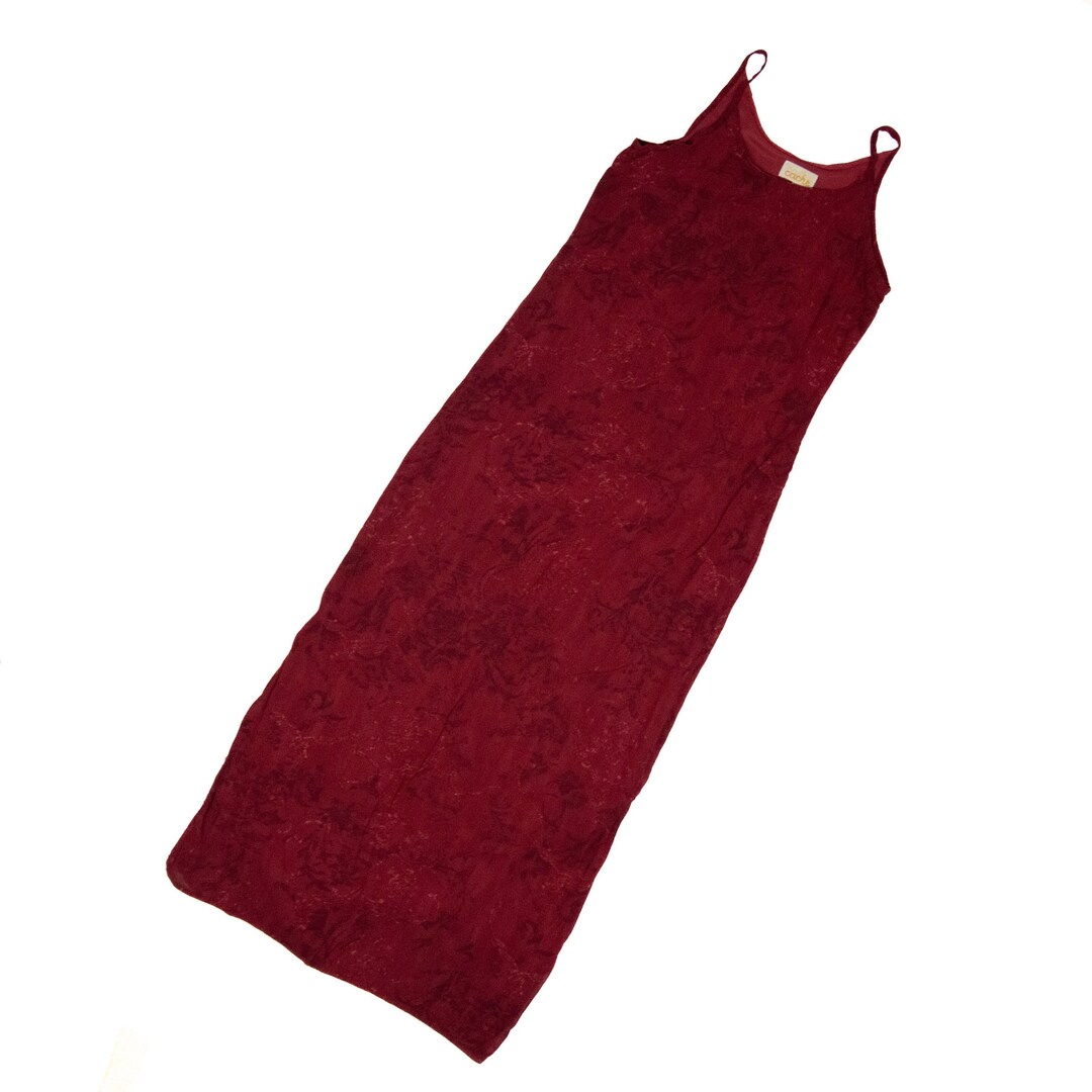Vintage Wine Red Long Dress Whimsigoth Size Small Medium / Whimsical ...