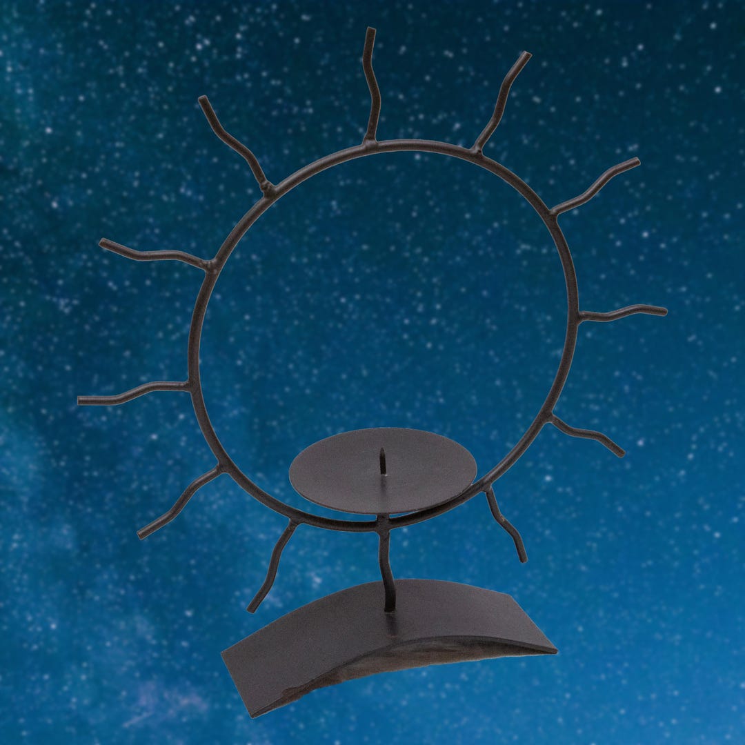 90s Vintage Celestial Candle Holder Sun / Candle Stick Moon and Star ...