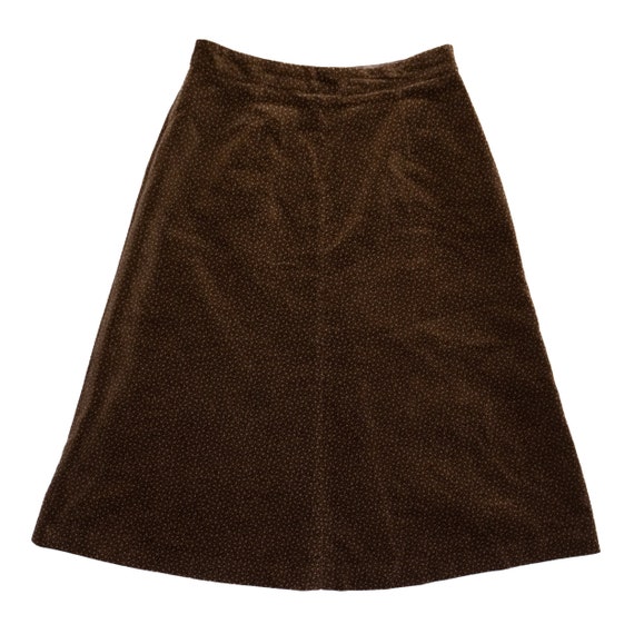 Vintage Brown Velvet 70s Skirt / Cute Pattern Midi Sk… - Gem