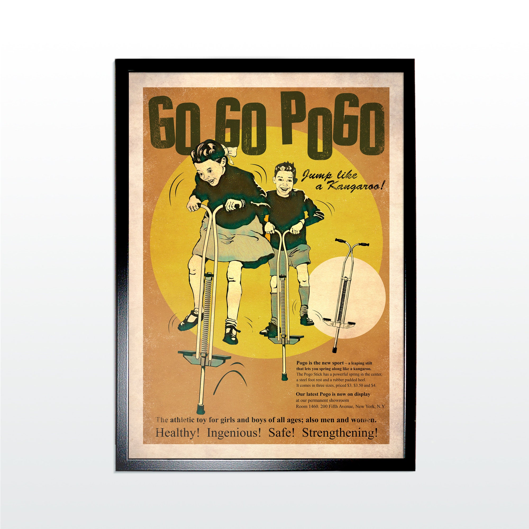 Vintage Advertising Poster: Pogo Stick. 1960s Retro Style Art Print NOT ...