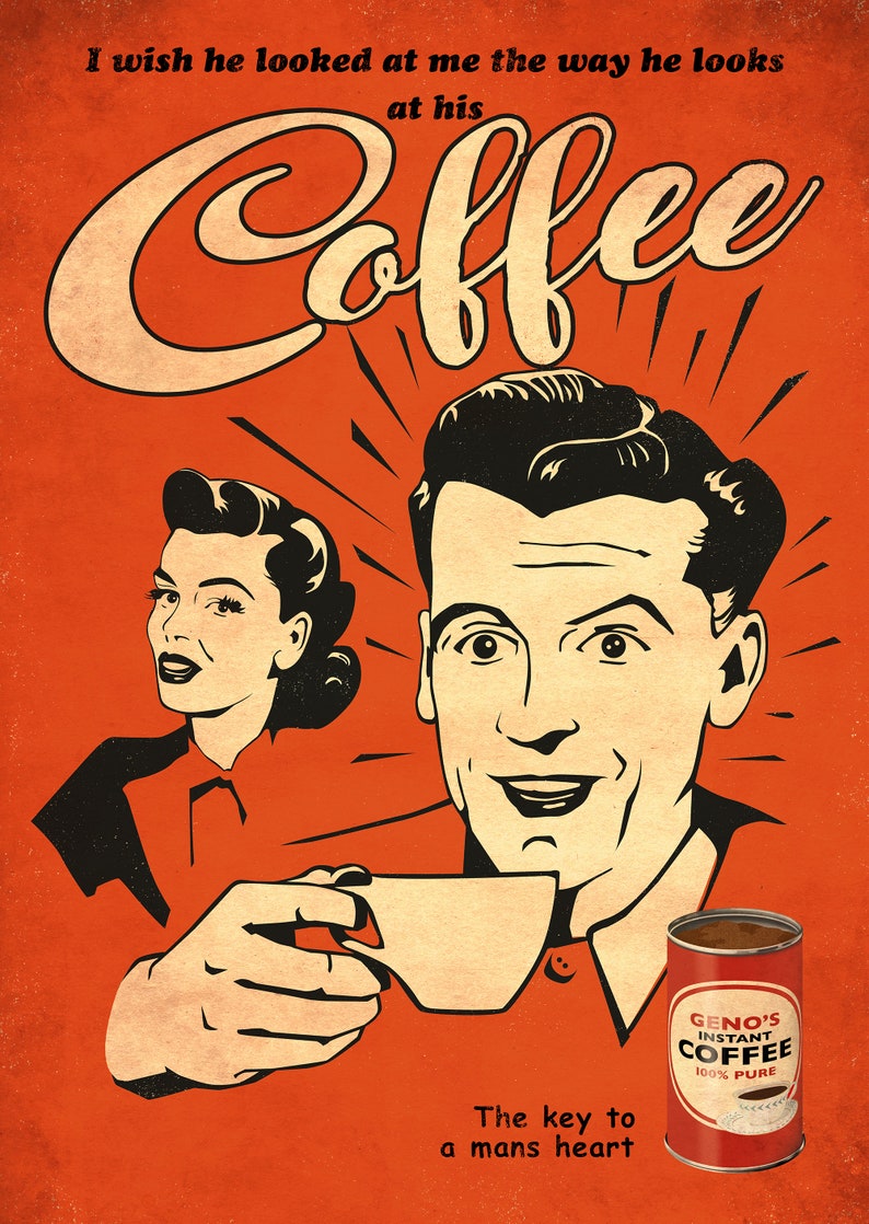 Vintage Advertising Poster: Coffee. 1950s Retro Style Art Print NOT ...