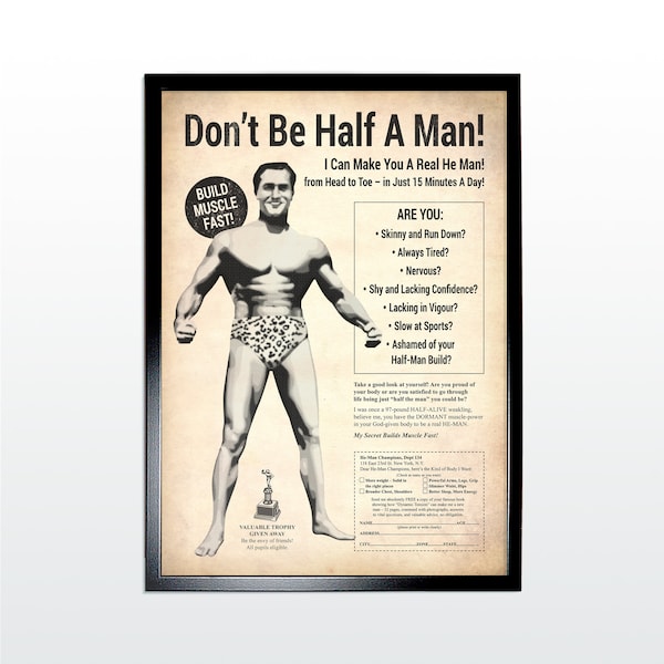 Vintage Body Builder Print - Etsy