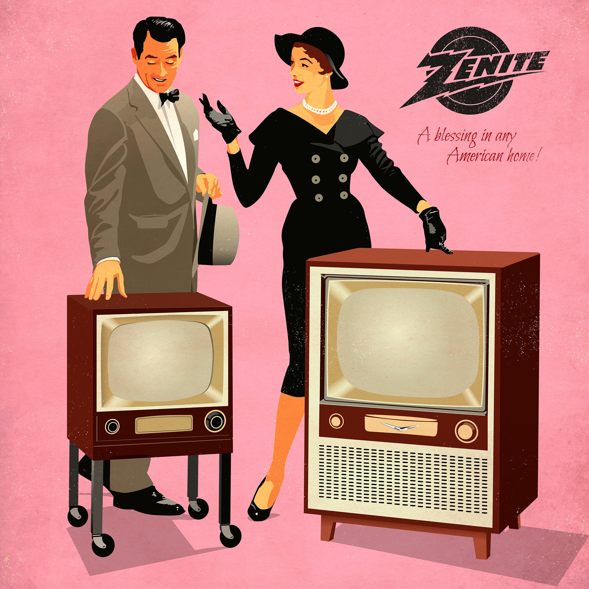 Vintage Advertising Poster: Television. 1950s Retro Style Art Print NOT ...