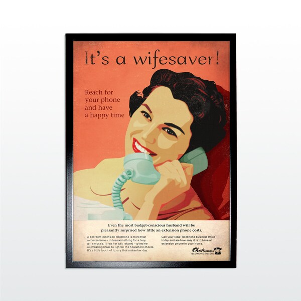 Vintage Telephone Ad - Etsy