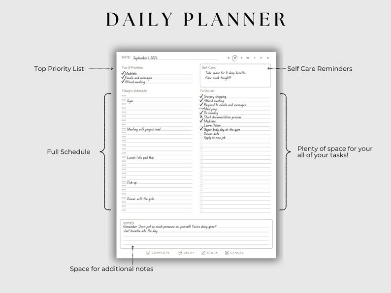 Minimalist To-do List & Daily Planner Printable 2025 Task Tracker ...