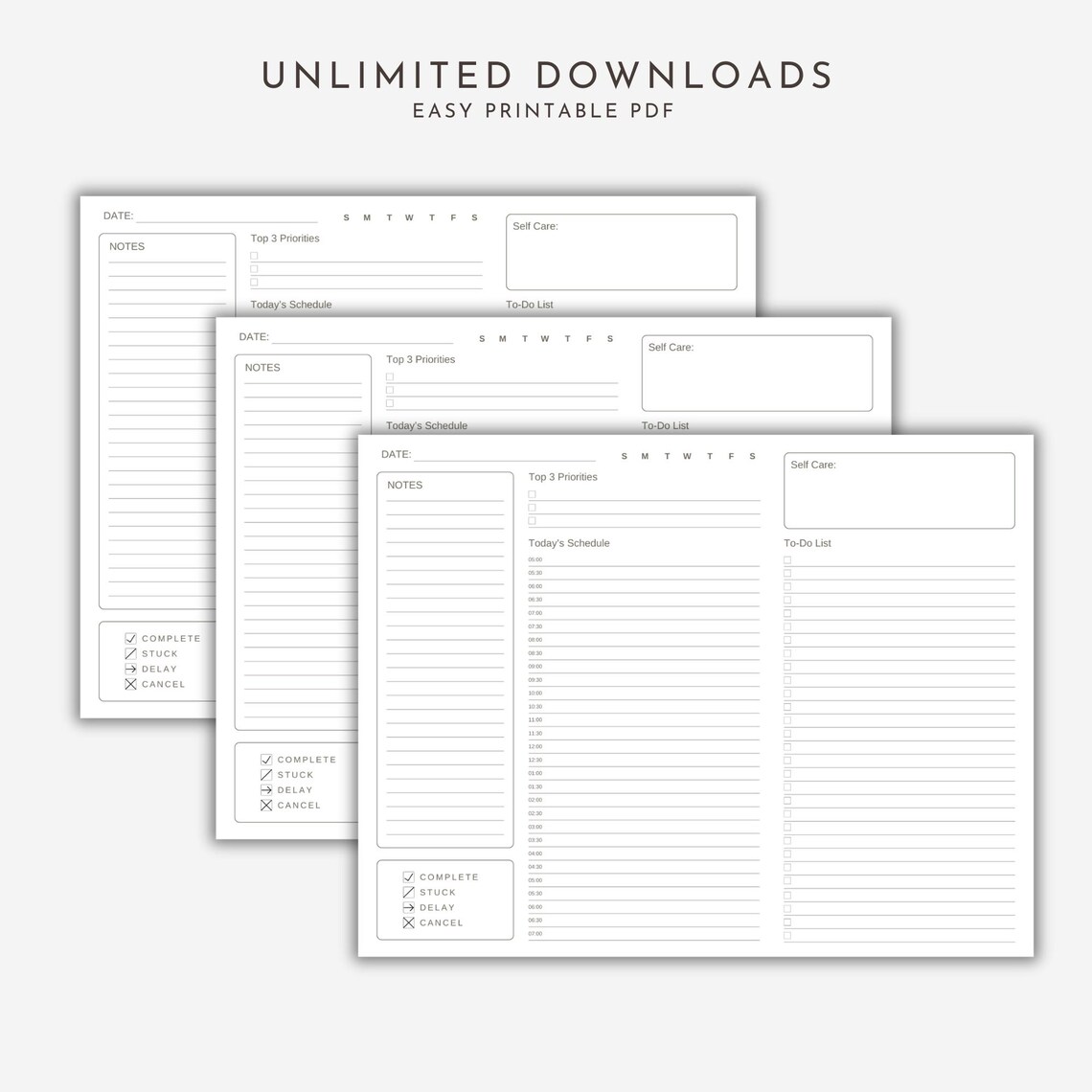Landscape Planner Daily to Do List Printable Time Management for ...