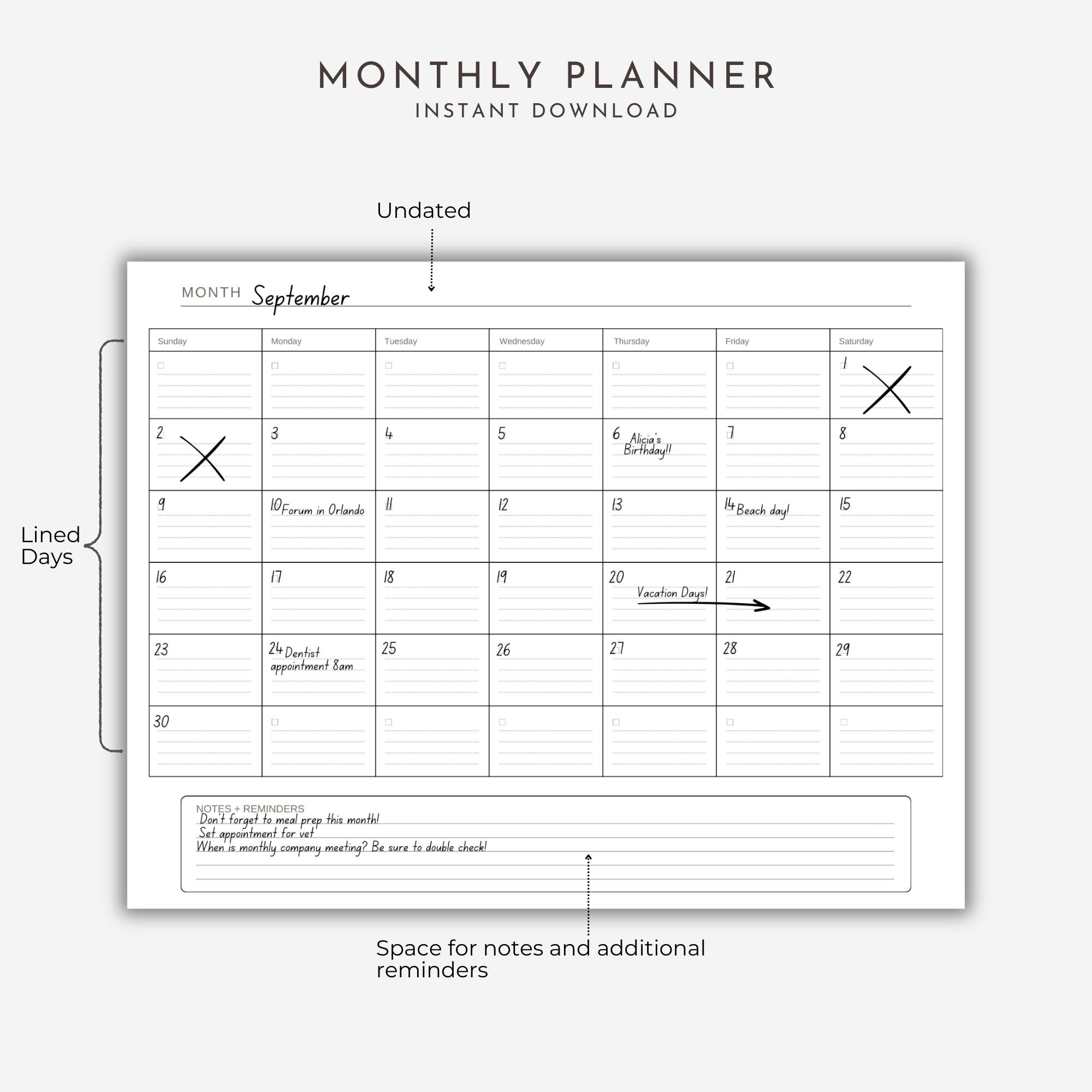 Printable to Do List and Schedule Digital Weekly Planner Monthly ...