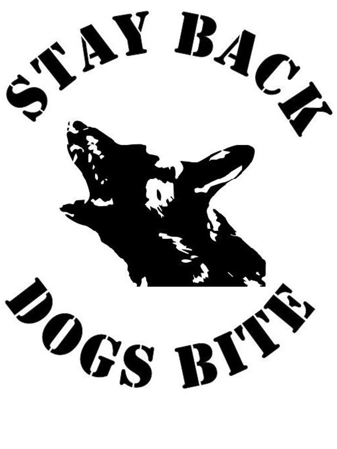 Car Decal "stay Back Dogs Bite" Sticker K9 Handler, Service Dog ...