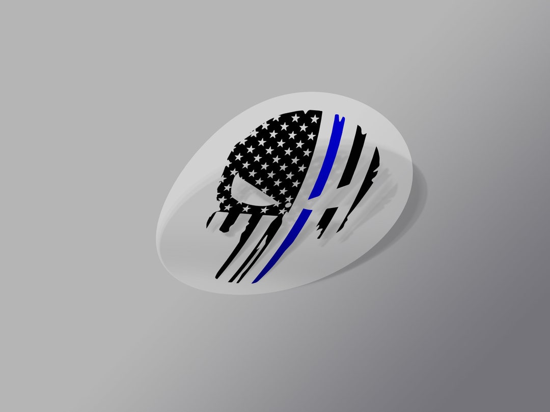 Punisher Police Thin Blue Line Decal - Etsy