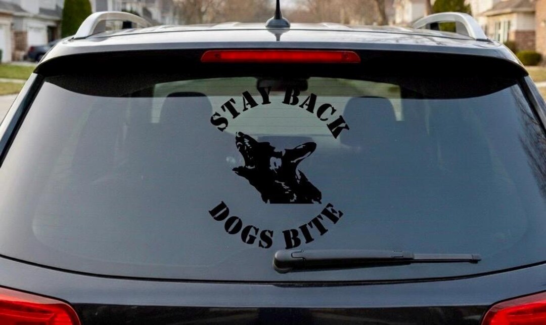 Car Decal "stay Back Dogs Bite" Sticker K9 Handler, Service Dog ...