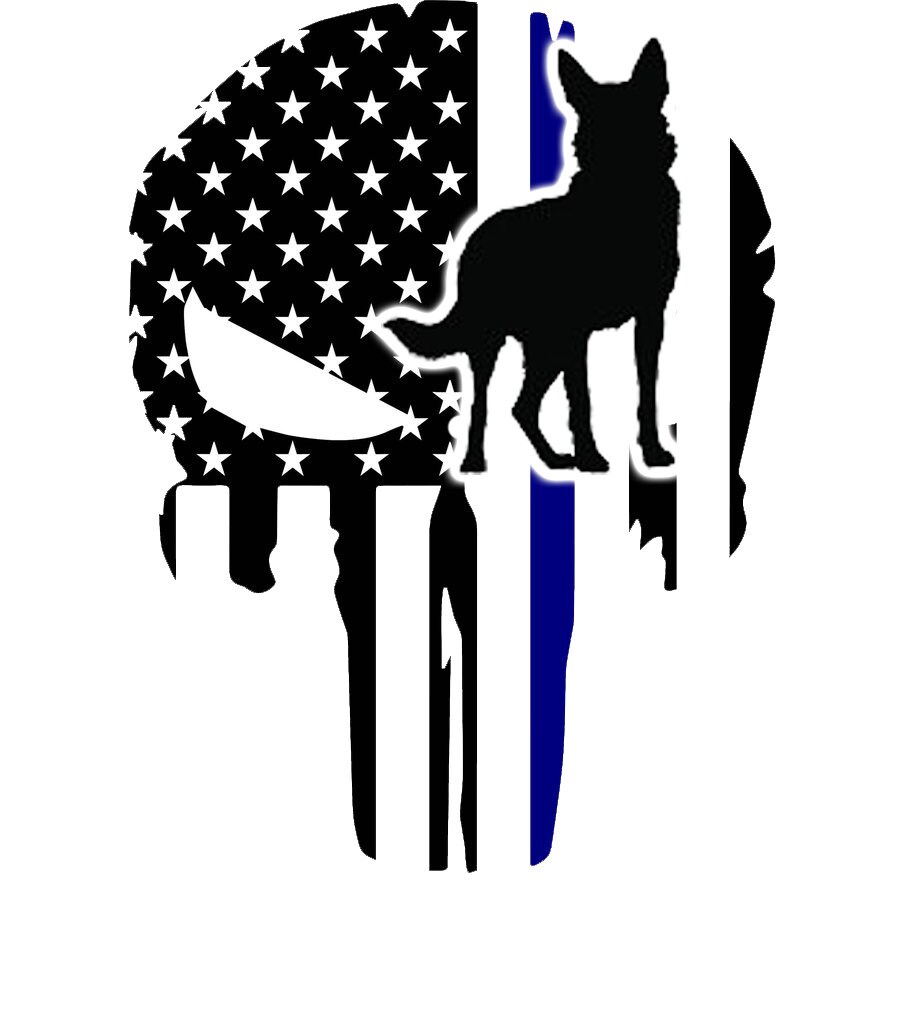 Punisher Police GSD K9 Thin Blue Line Decal | Etsy