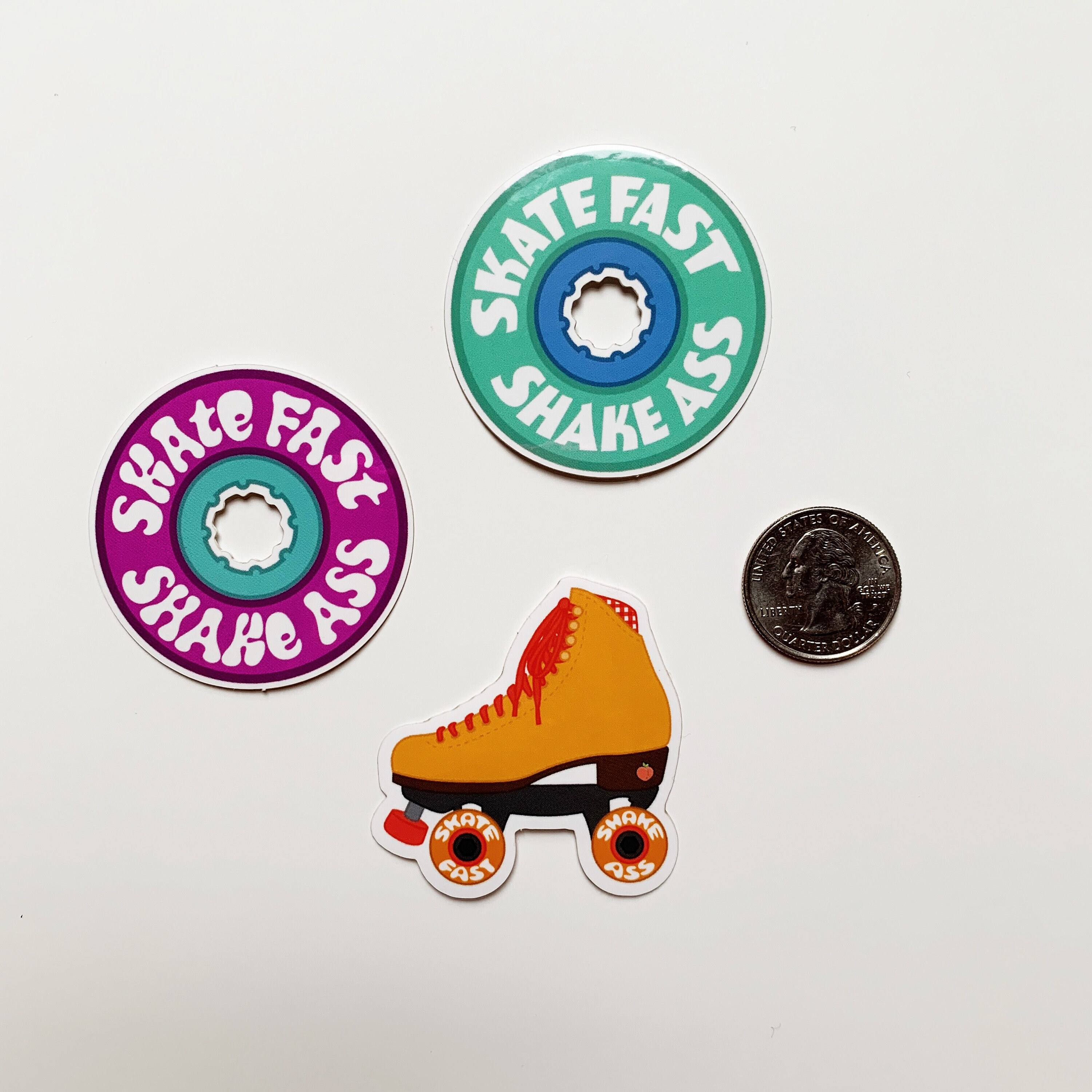 Roller Skate Sticker 3 Pack 2 Wheels and 1 Roller Skate | Etsy