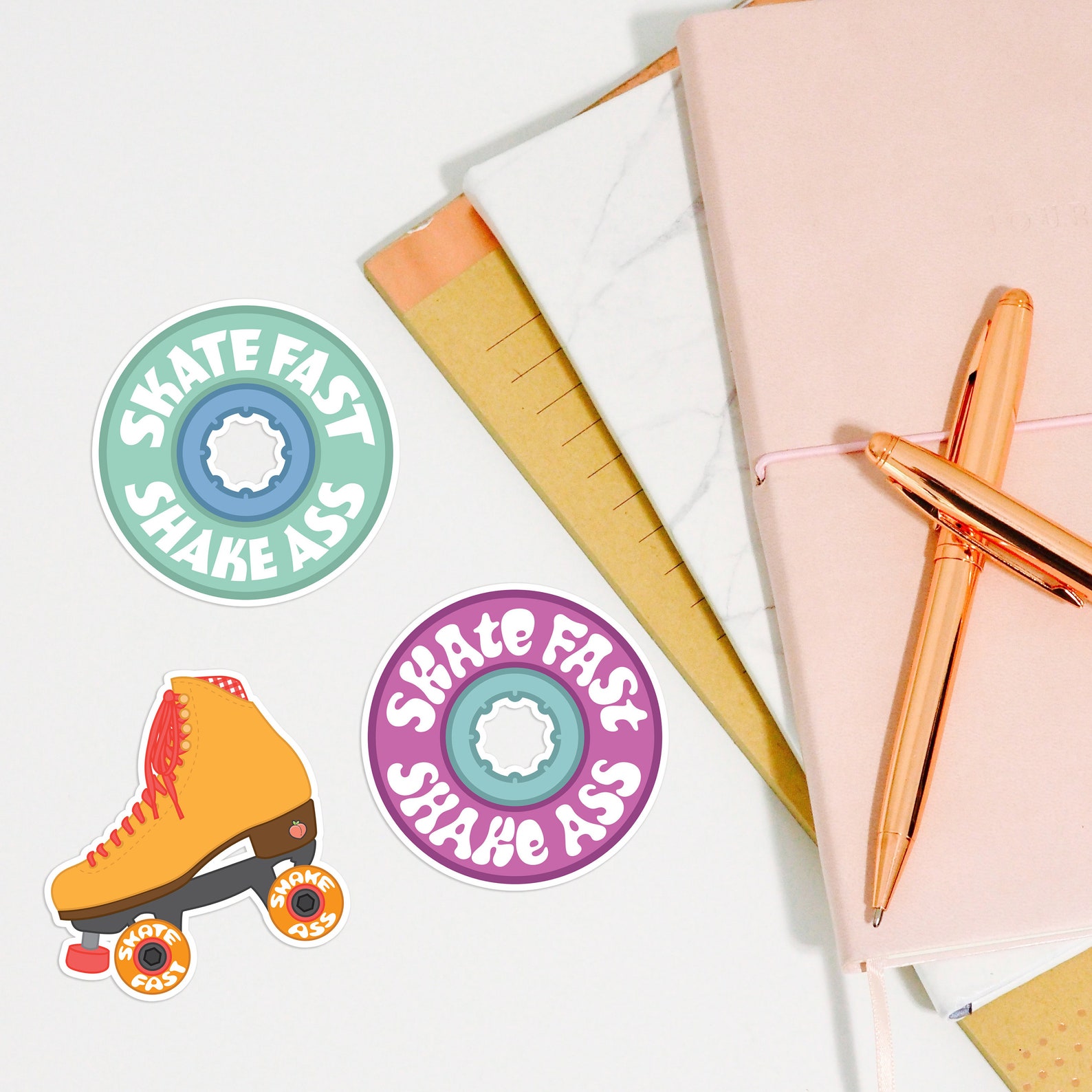 Roller Skate Sticker 3 Pack 2 Wheels and 1 Roller Skate - Etsy