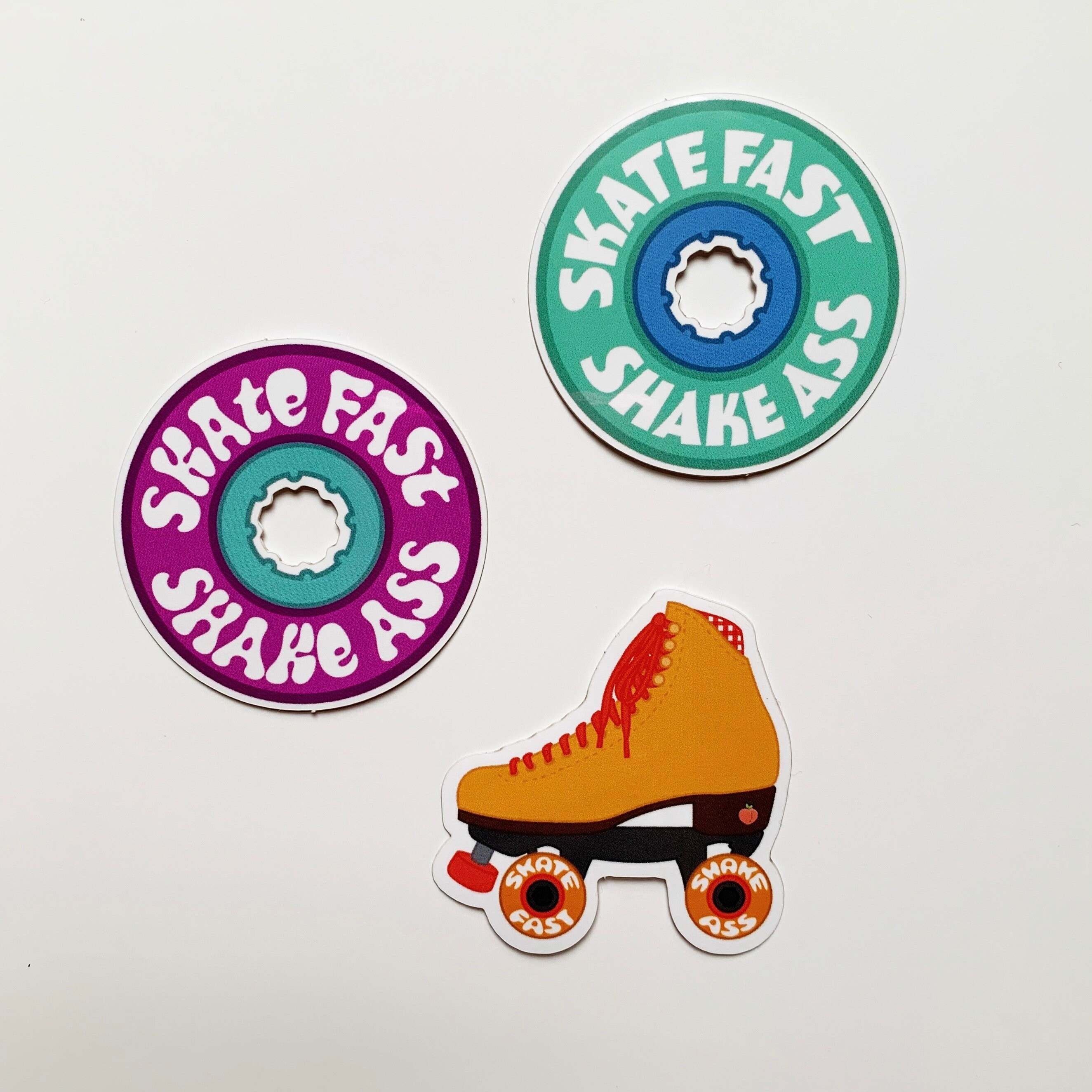 Roller Skate Sticker 3 Pack 2 Wheels and 1 Roller Skate | Etsy