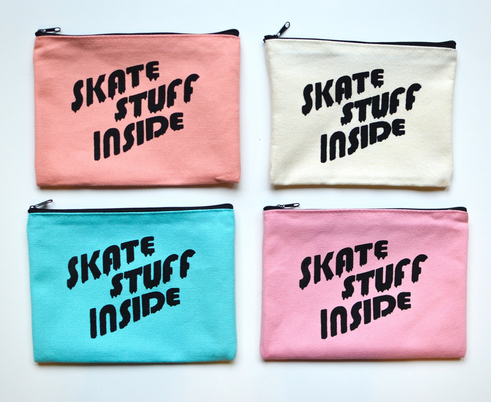Skate Stuff Canvas Bag Screen Printed Canvas Pouch | Etsy