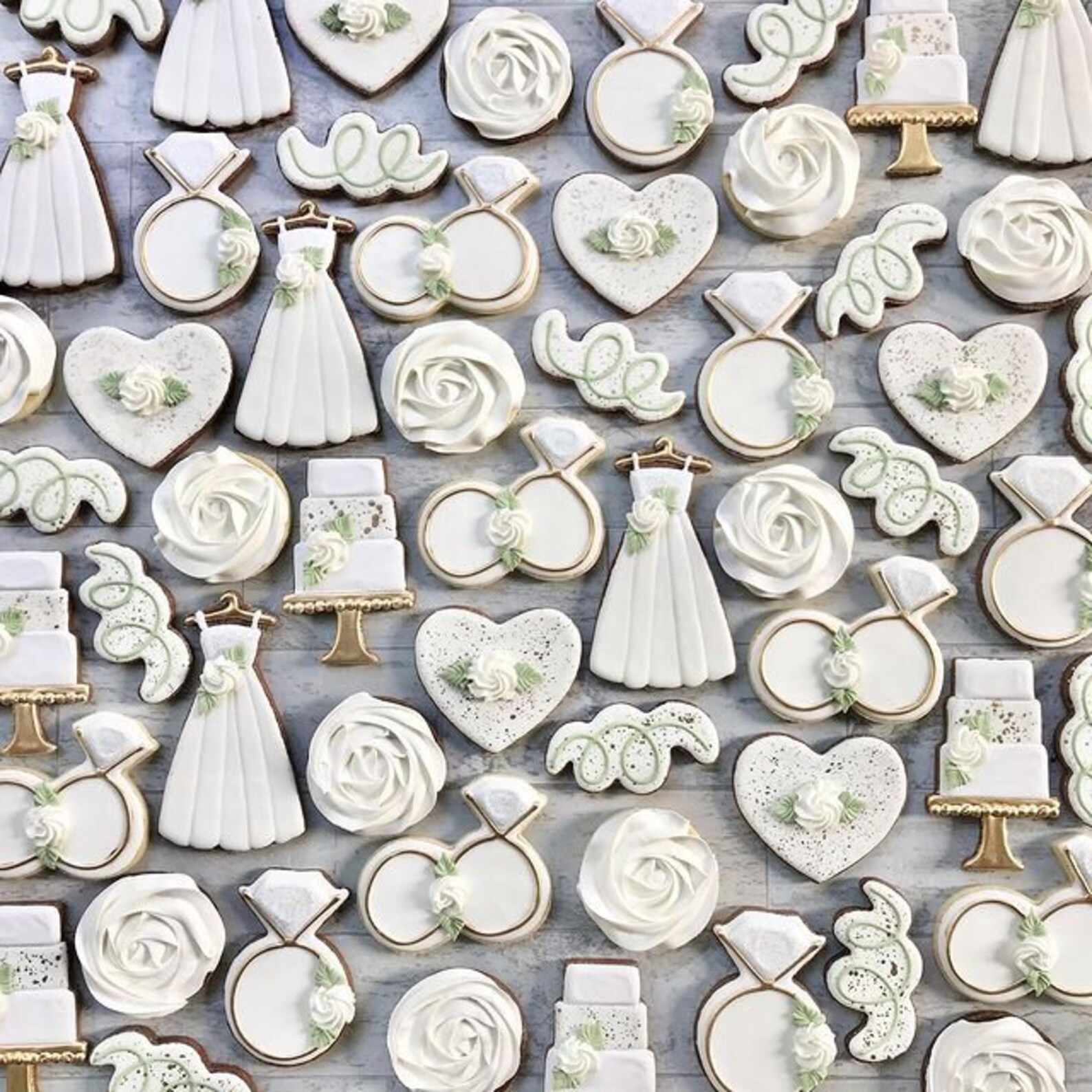 Wedding & Bridal Shower Shortbread Cookies With Royal Icing | Bride ...