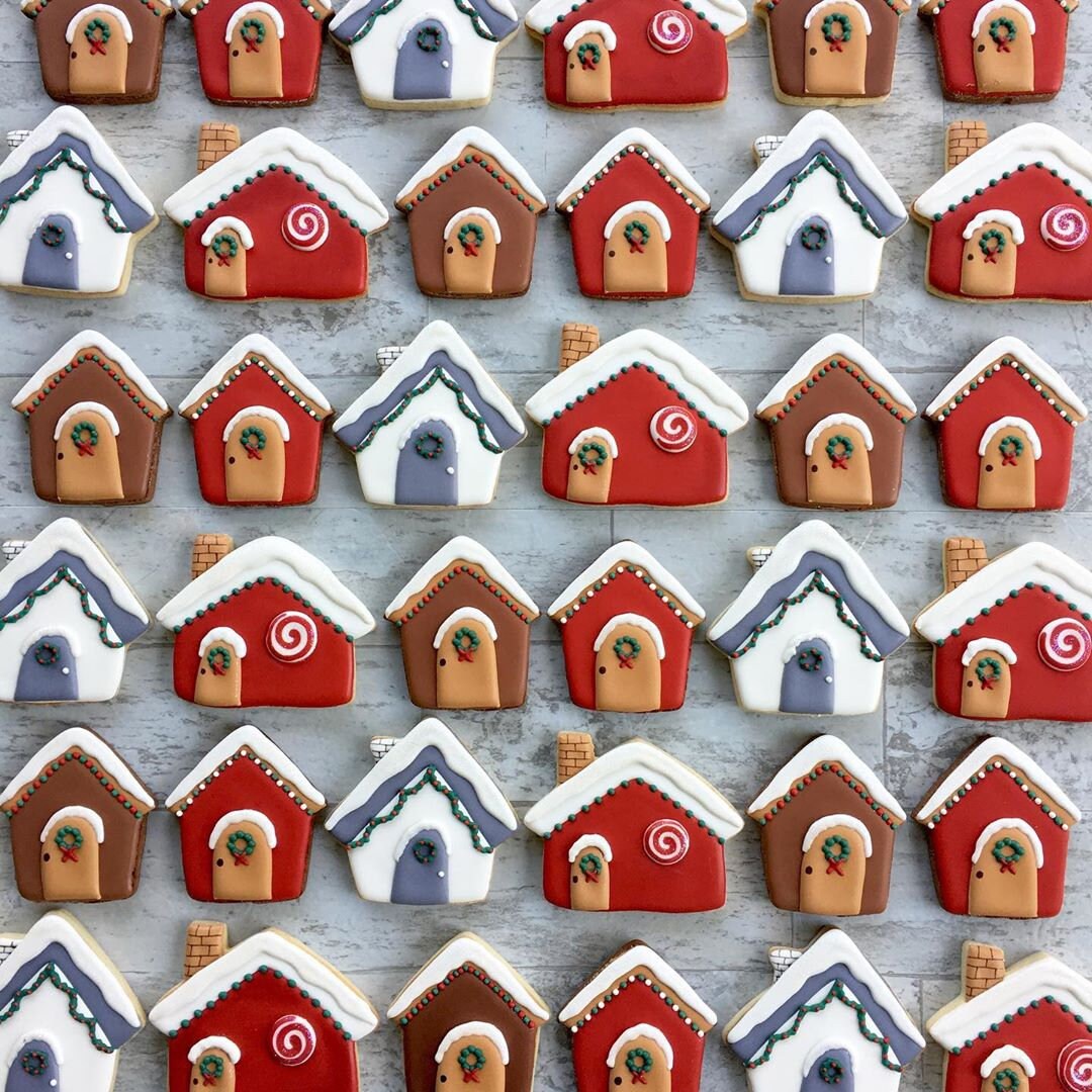 Gingerbread House Christmas Shortbread Cookies With Royal Icing - Etsy