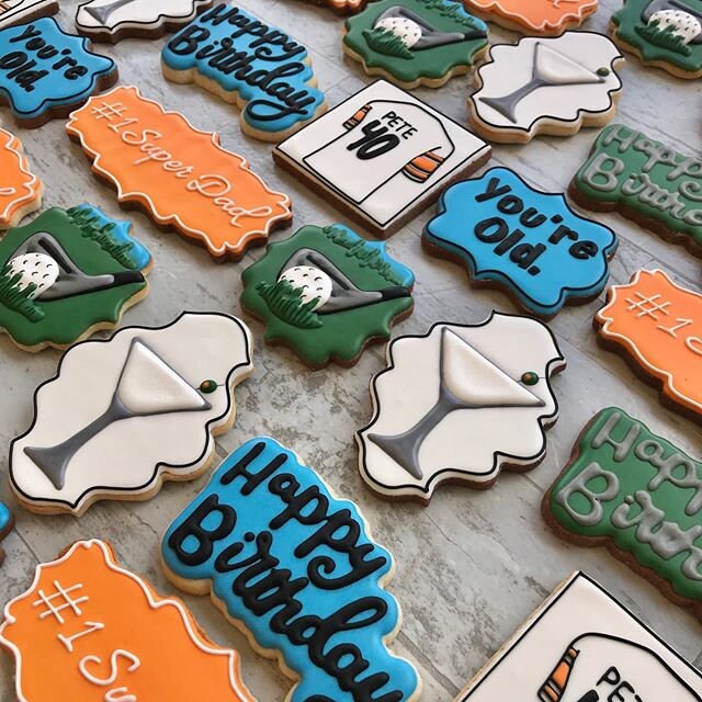 Golf Green & Gold Ball Shortbread Cookies With Royal Icing - Etsy