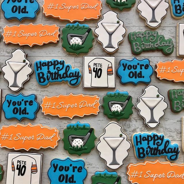 Golf Green & Gold Ball Shortbread Cookies With Royal Icing - Etsy