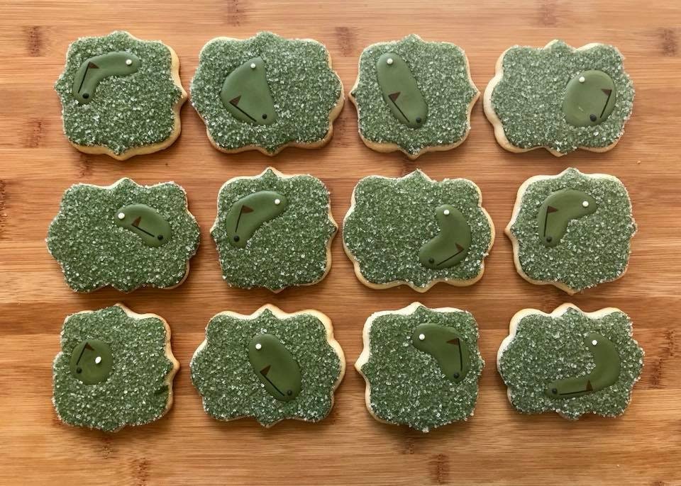 Golf Green & Gold Ball Shortbread Cookies With Royal Icing - Etsy