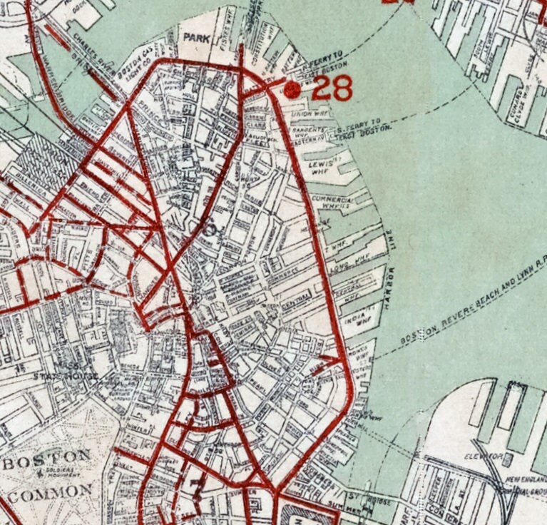 Boston Subway and Elevated Railway Map - 1898 - Etsy
