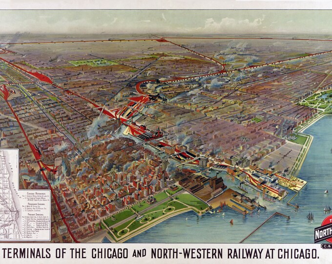 Chicago Railway Map - 1902 - Etsy