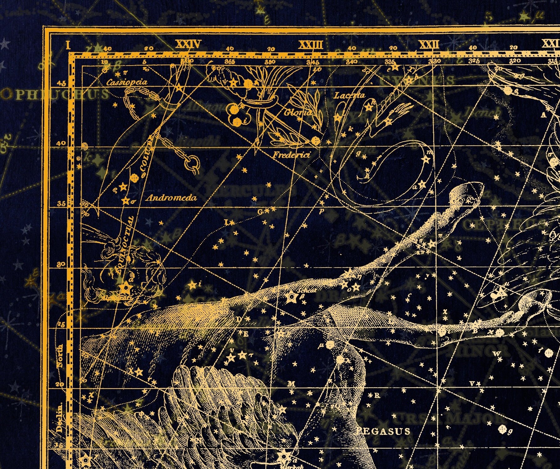 Greek Mythology Star Map - Pegasus & Equuleus - Etsy