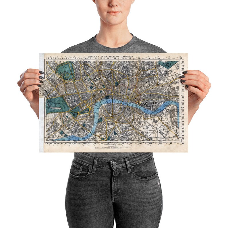 London, England Map 1860 - Etsy