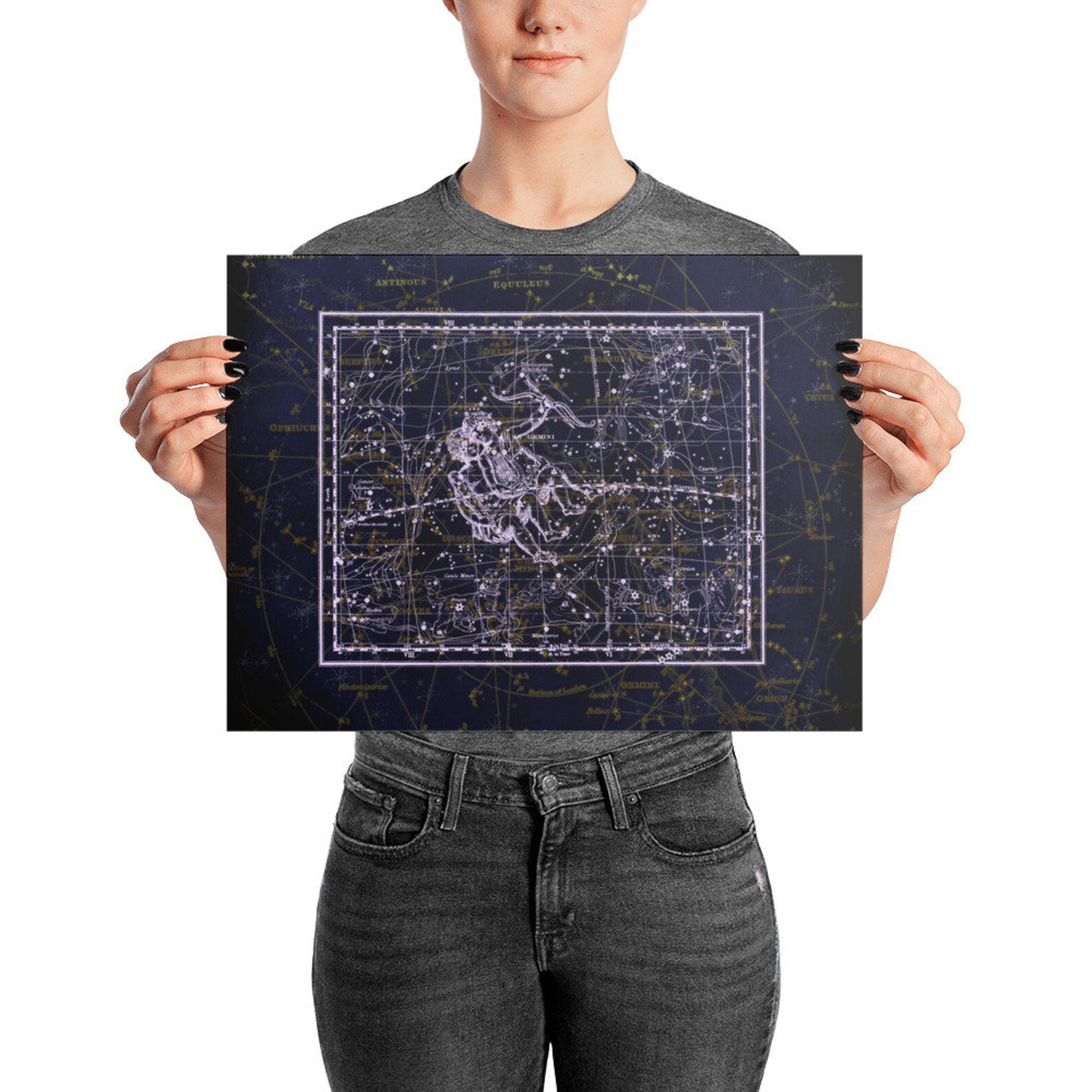 Gemini Greek Mythology Star Chart - Etsy
