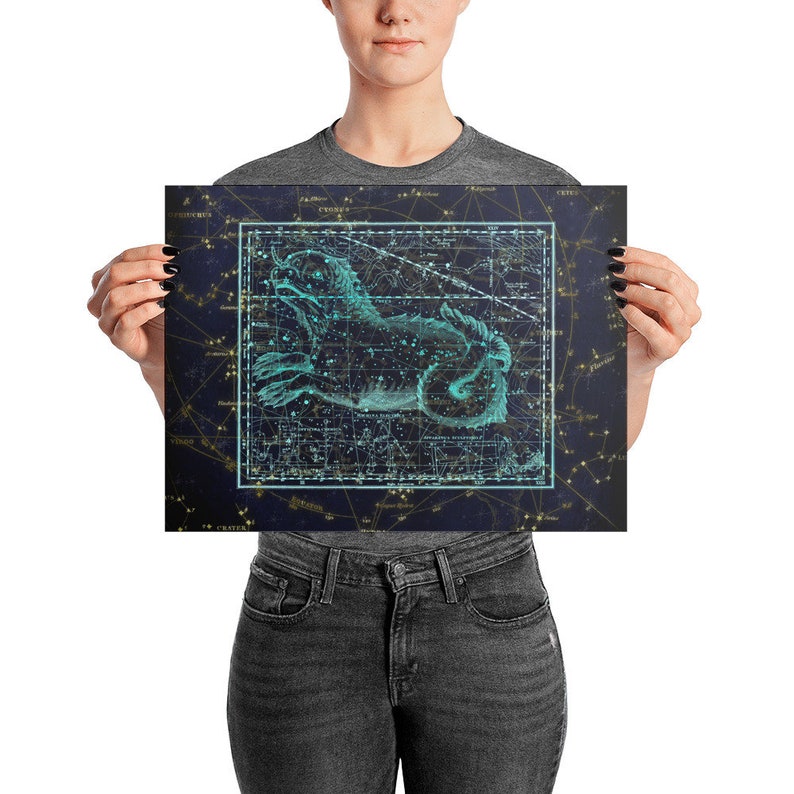 Cetus - Greek Mythology Star Map - Etsy