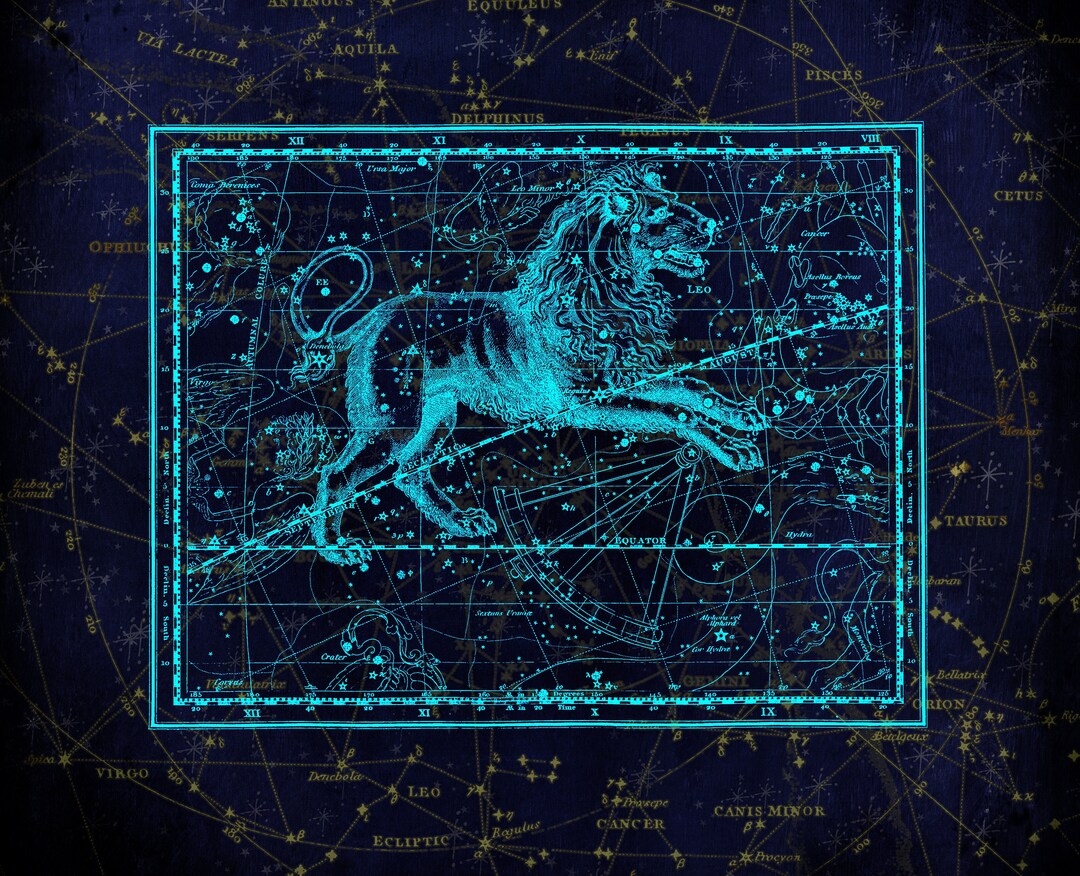 Leo - Greek Mythology Star Map - Etsy