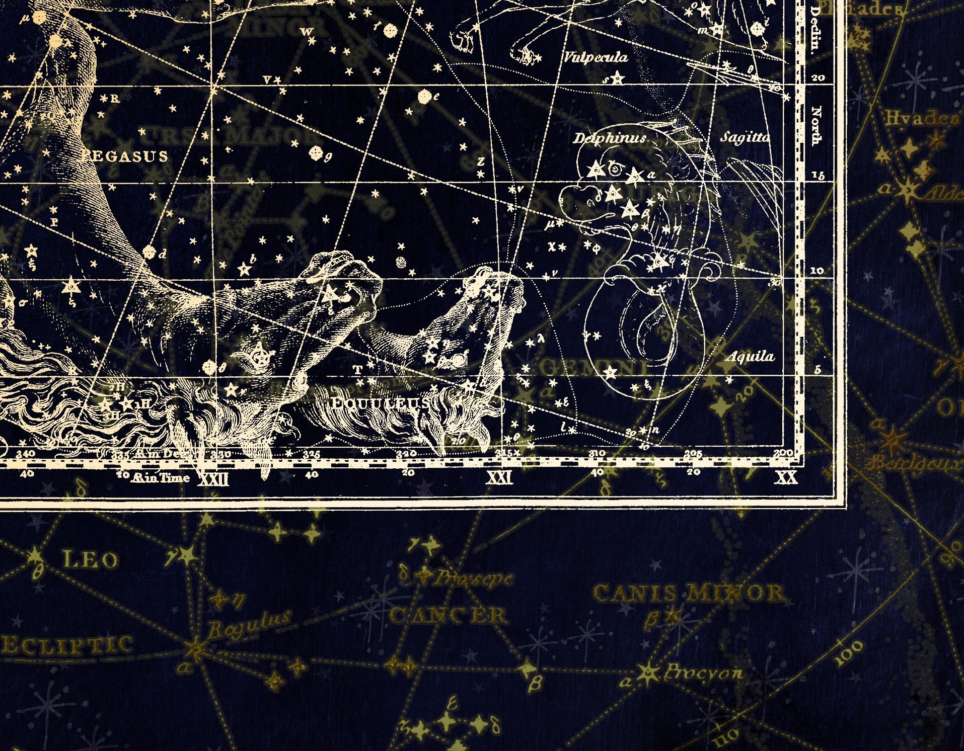 Greek Mythology Star Map Pegasus & Equuleus - Etsy