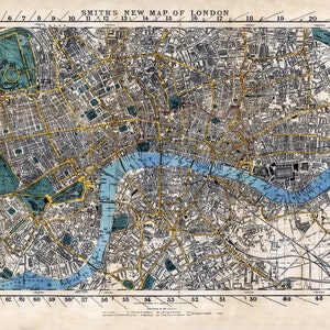 London, England Map 1860 - Etsy