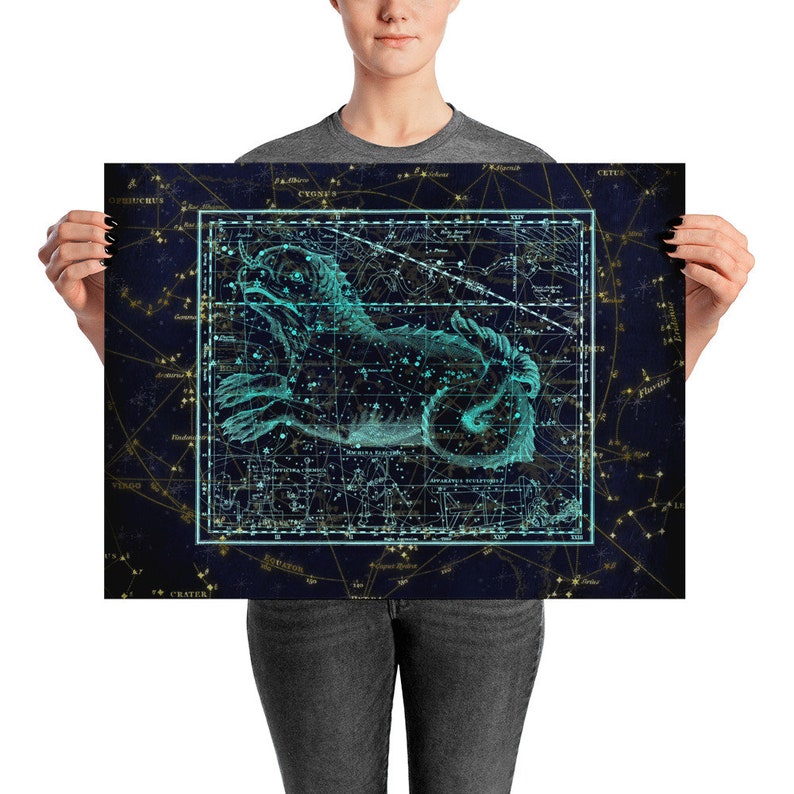Cetus Greek Mythology Star Map - Etsy