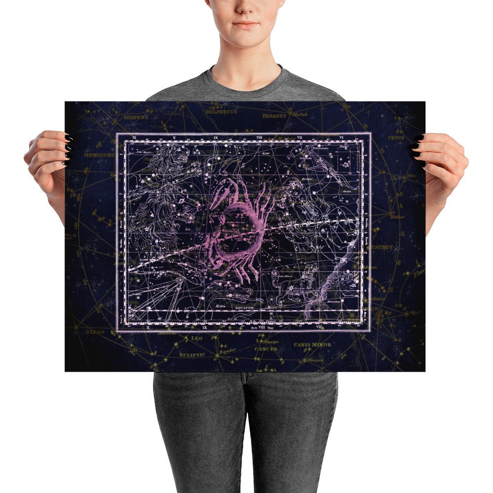 Cancer - Greek Mythology Star Map - Etsy