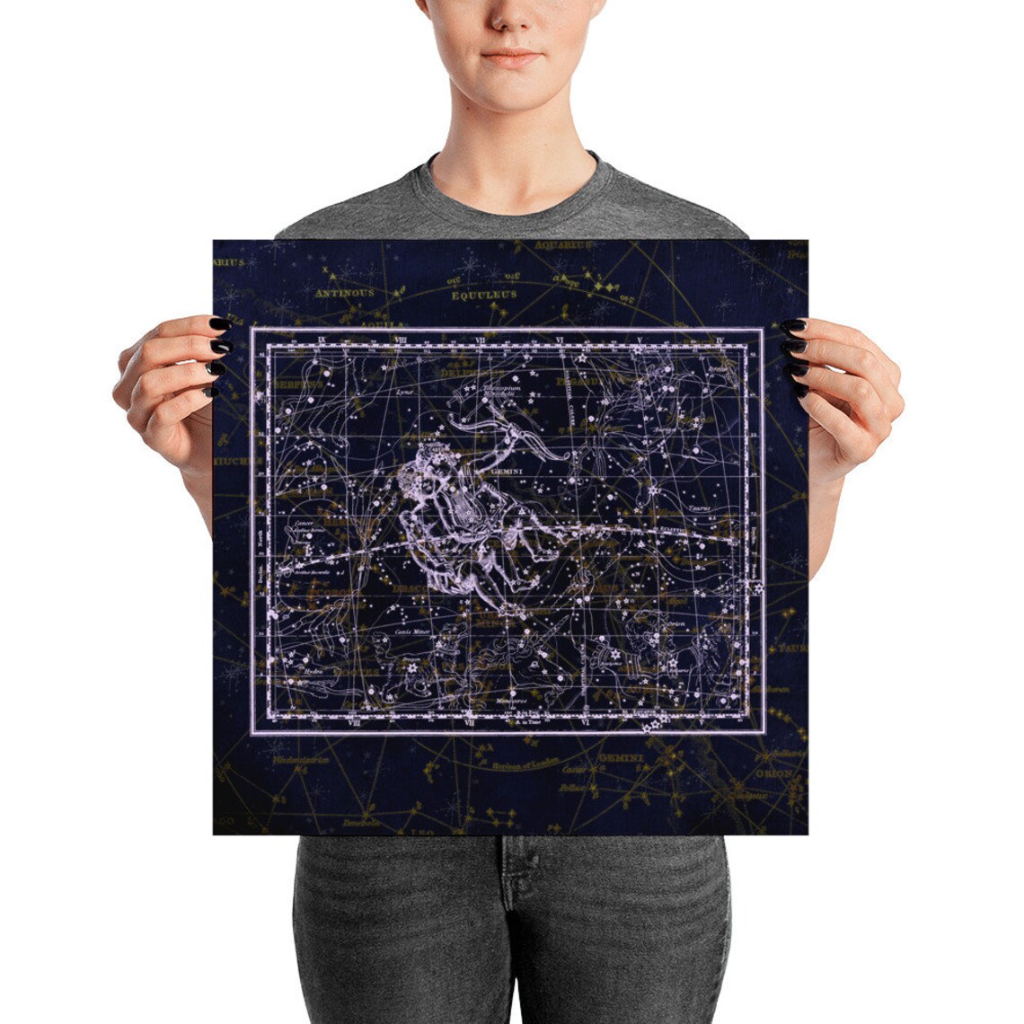 Gemini Greek Mythology Star Chart - Etsy