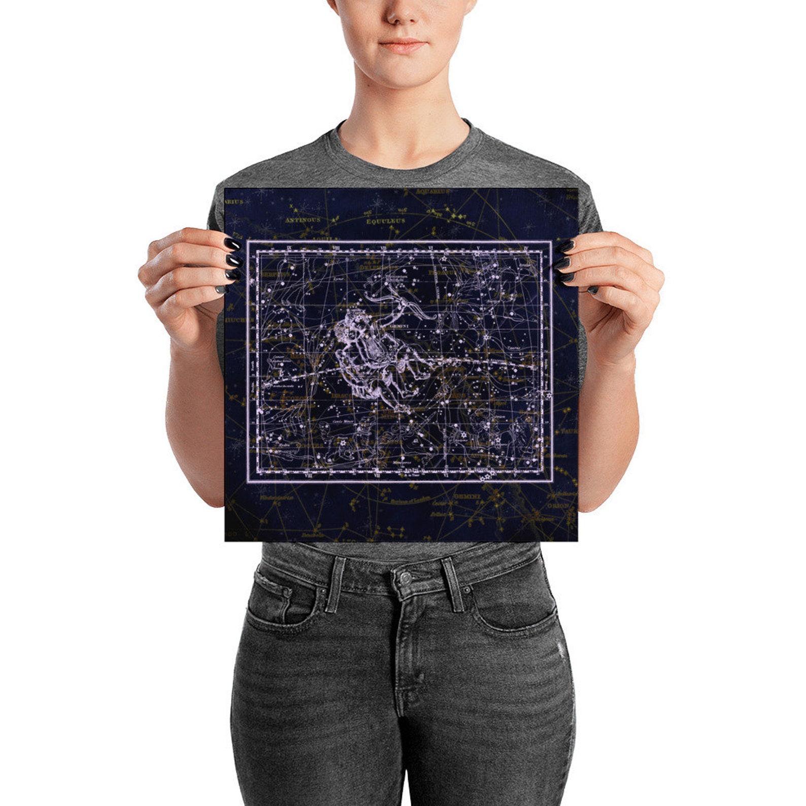 Gemini Greek Mythology Star Chart - Etsy