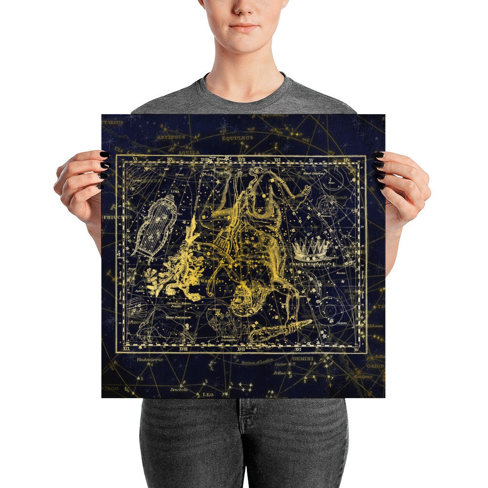 Hercules & Lyra - Greek Mythology Map - Etsy