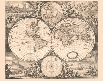 Psalter World Map 1265 Medieval Map Antique Historic Vintage Photo ...