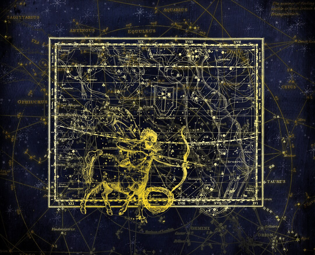 Sagittarius - Greek Mythology Star Map - Etsy