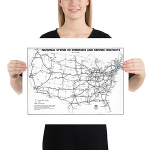 United States System of Interstate Highways Map - 1958 - Etsy
