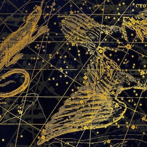 Greek Mythology Star Map Cygnus & Lyra - Etsy