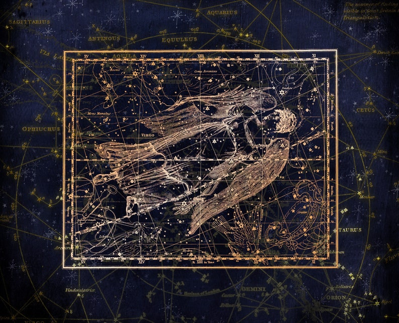 Virgo - Greek Mythology Star Map - Etsy