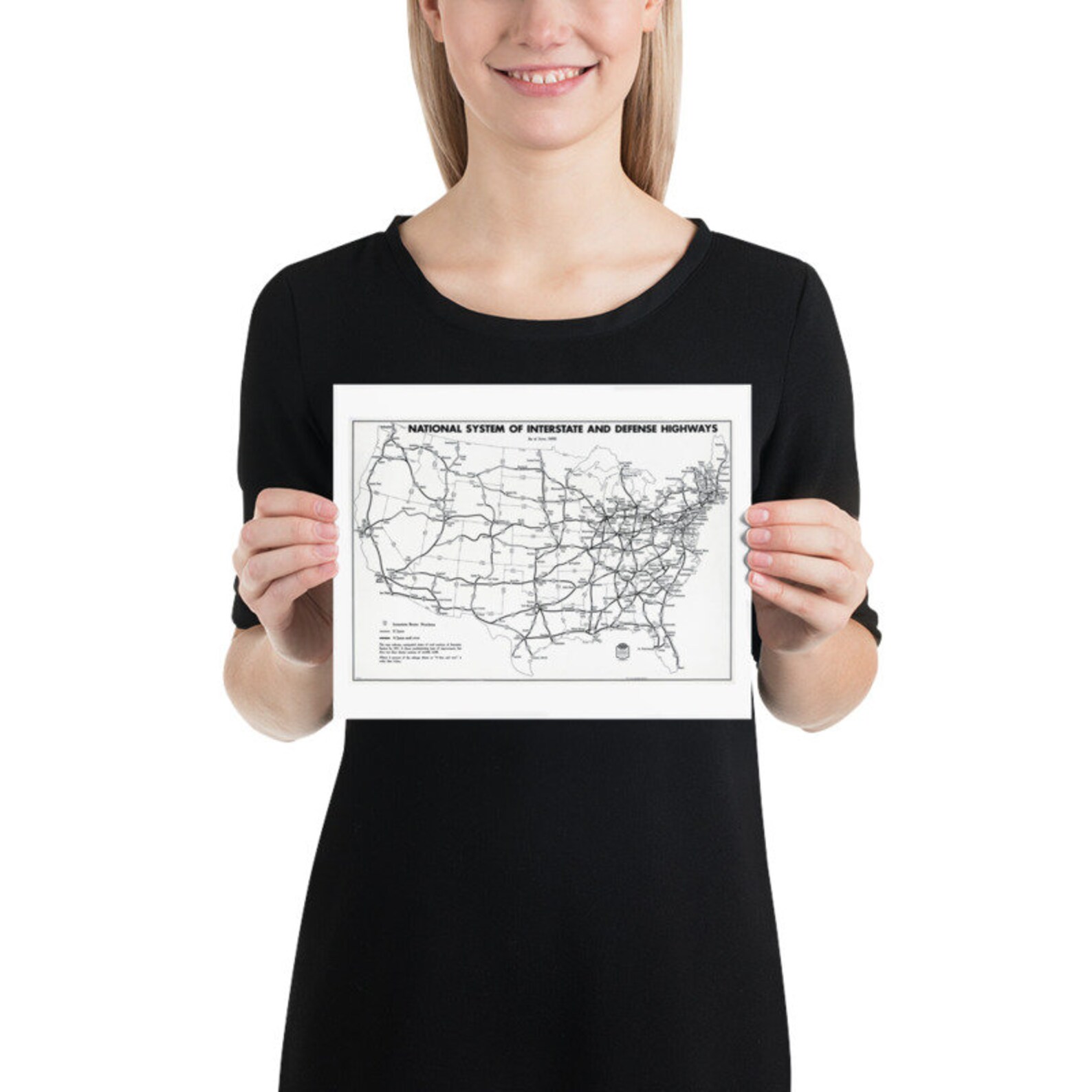 United States System of Interstate Highways Map - 1958 - Etsy