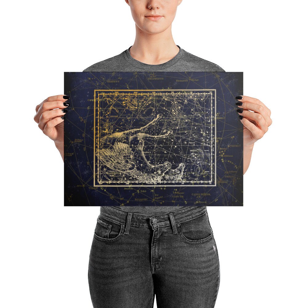 Greek Mythology Star Map Pegasus & Equuleus - Etsy