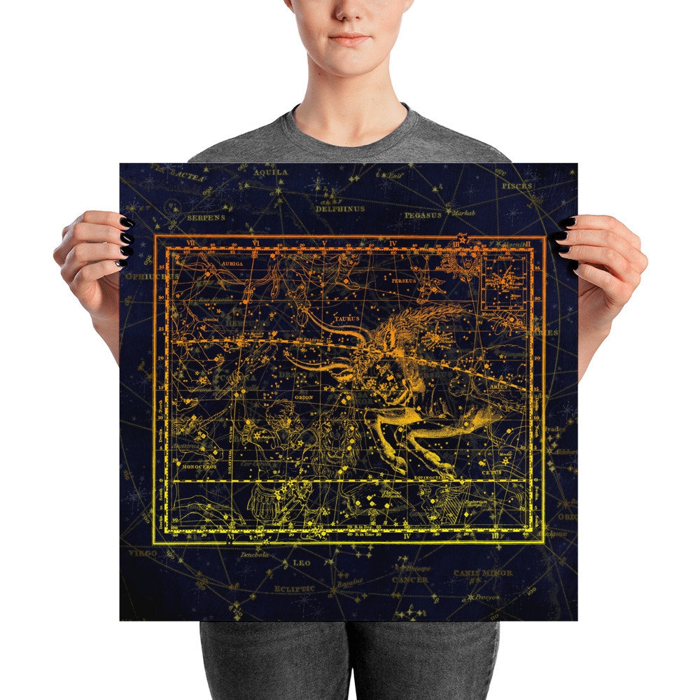 Taurus Greek Mythology Sky Map - Etsy
