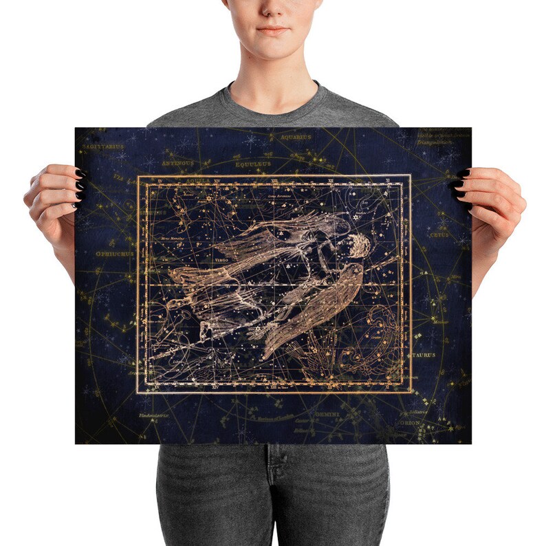 Virgo - Greek Mythology Star Map - Etsy